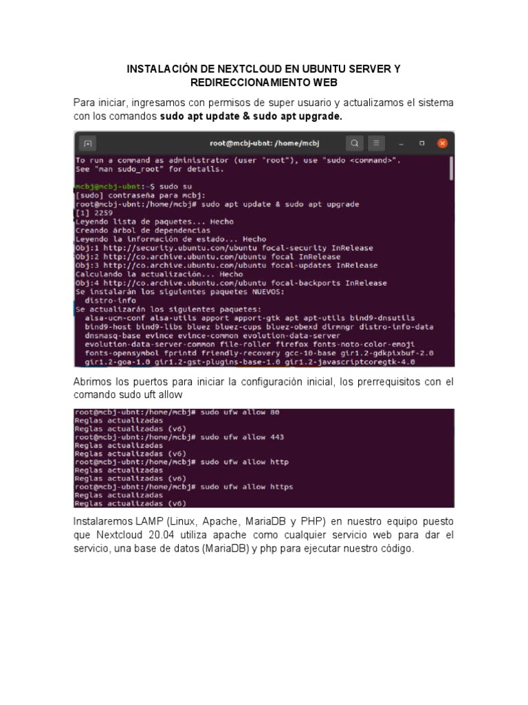 Nextcloud Parcial | PDF | Servidor HTTP Apache | Mi sql