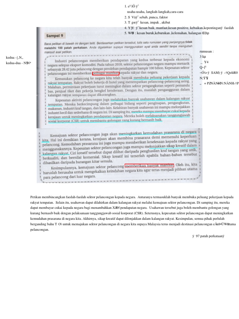 Rumusan Pelancongan (Form 1 2021) | PDF