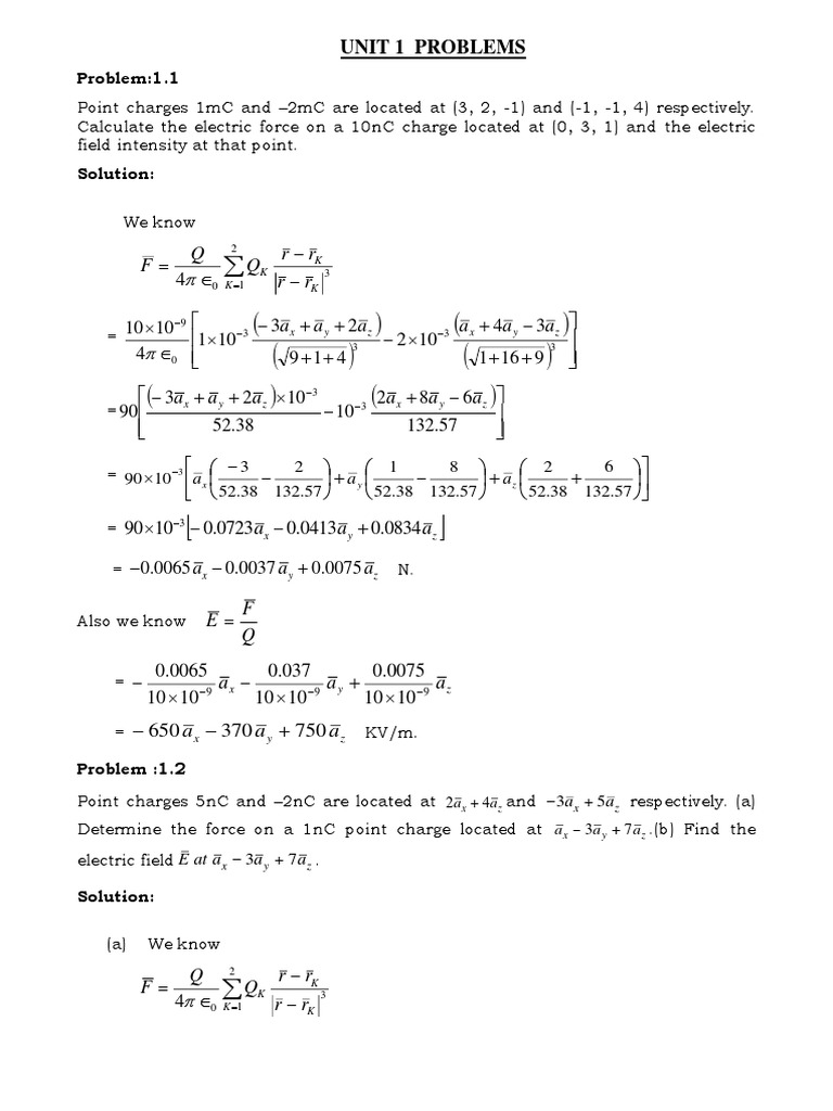 Emtl 5 Units Problems | Download Free PDF | Divergence | Flux
