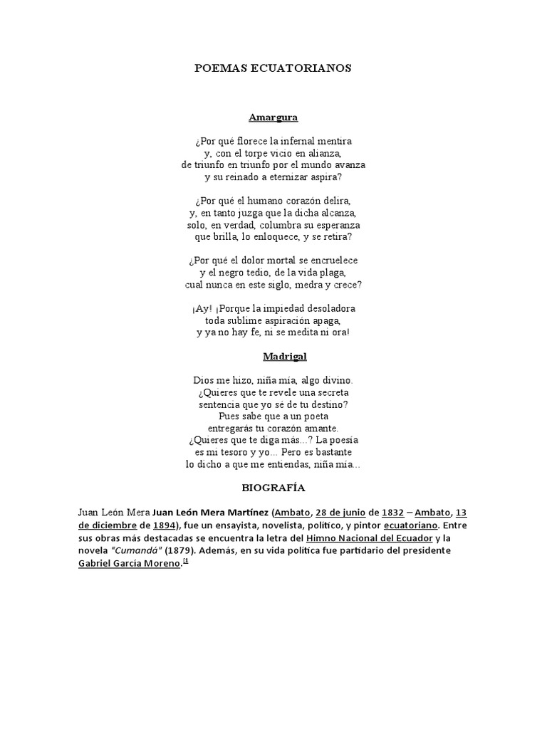 POEMAS ECUATORIANOS