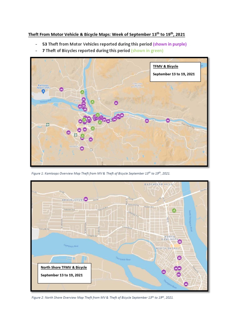 Week 37 Theft From Motor Vehicle and Bicycle Maps - September 13th To ...