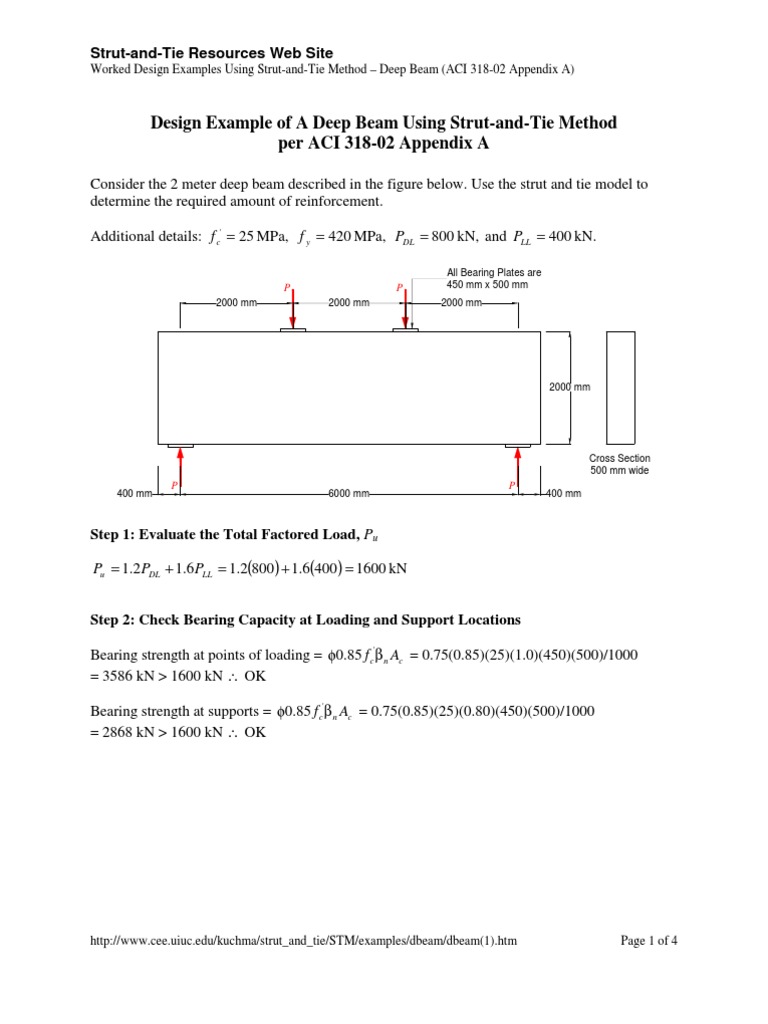 Strut and Tie Sample 01 | Download Free PDF | Beam (Structure ...
