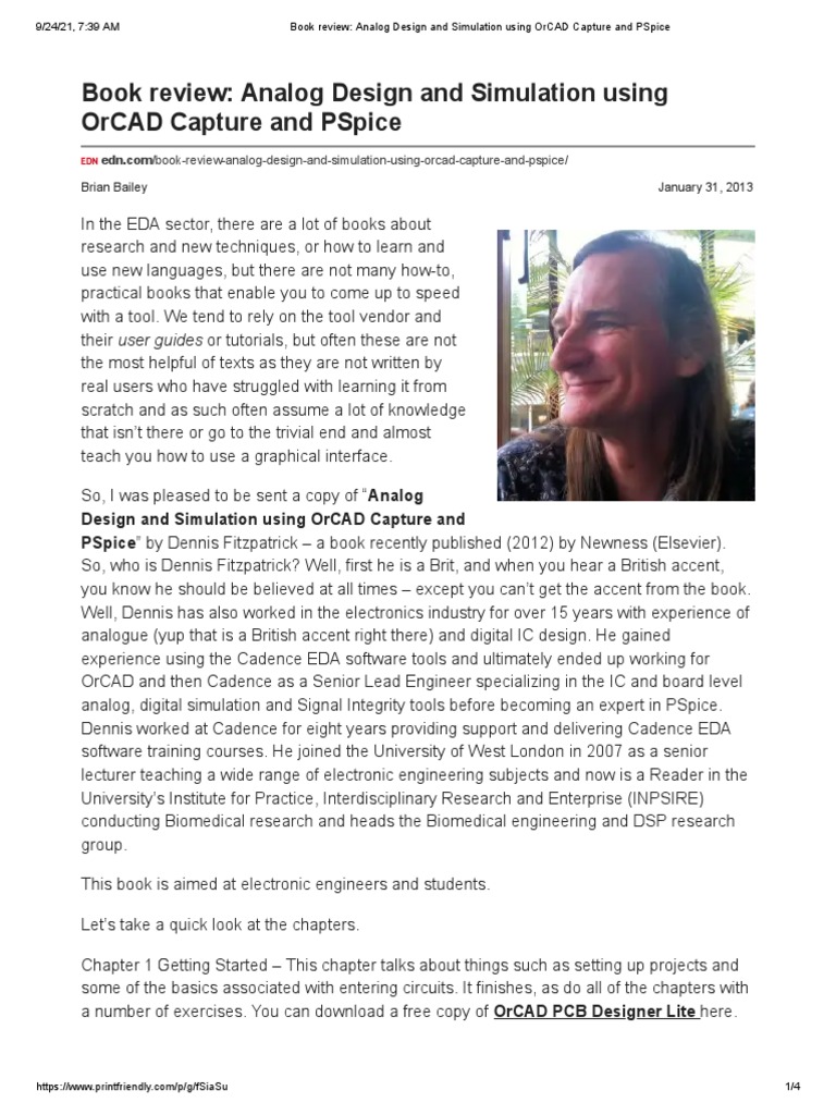 Book Review - Analog Design and Simulation Using OrCAD Capture and PSpice | PDF | Electronic ...