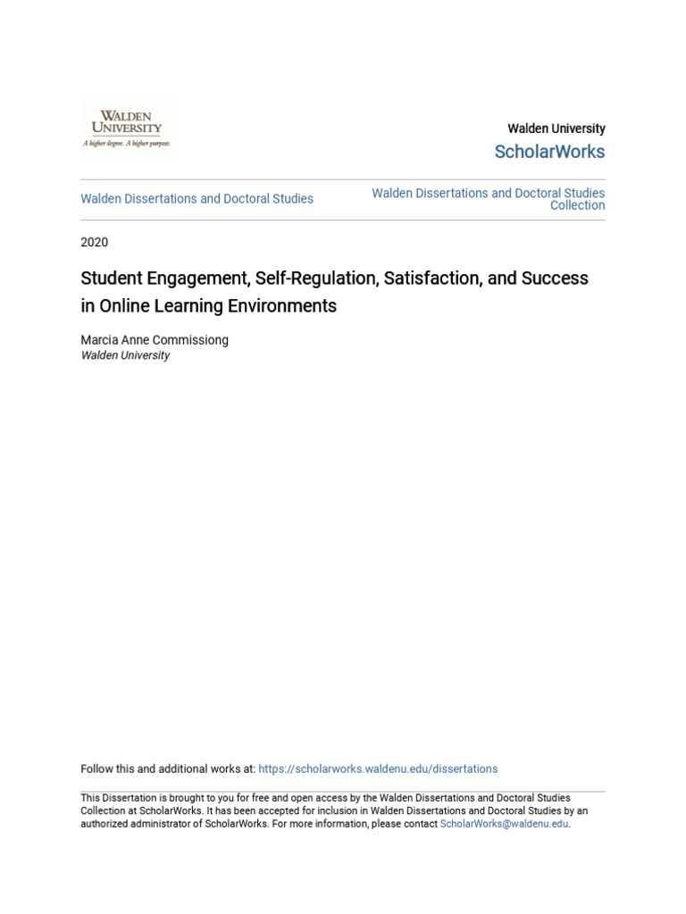Student Engagement Self-Regulation Satisfaction and Success in | PDF ...