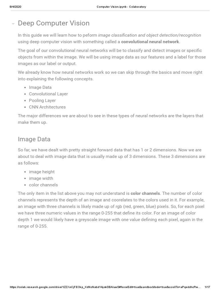 Computer Vision Ipynb Colaboratory Download Free Pdf Artificial Neural Network Computing 
