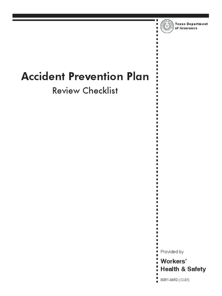 Accident Prevention Plan Checklist | PDF | Occupational Safety And ...