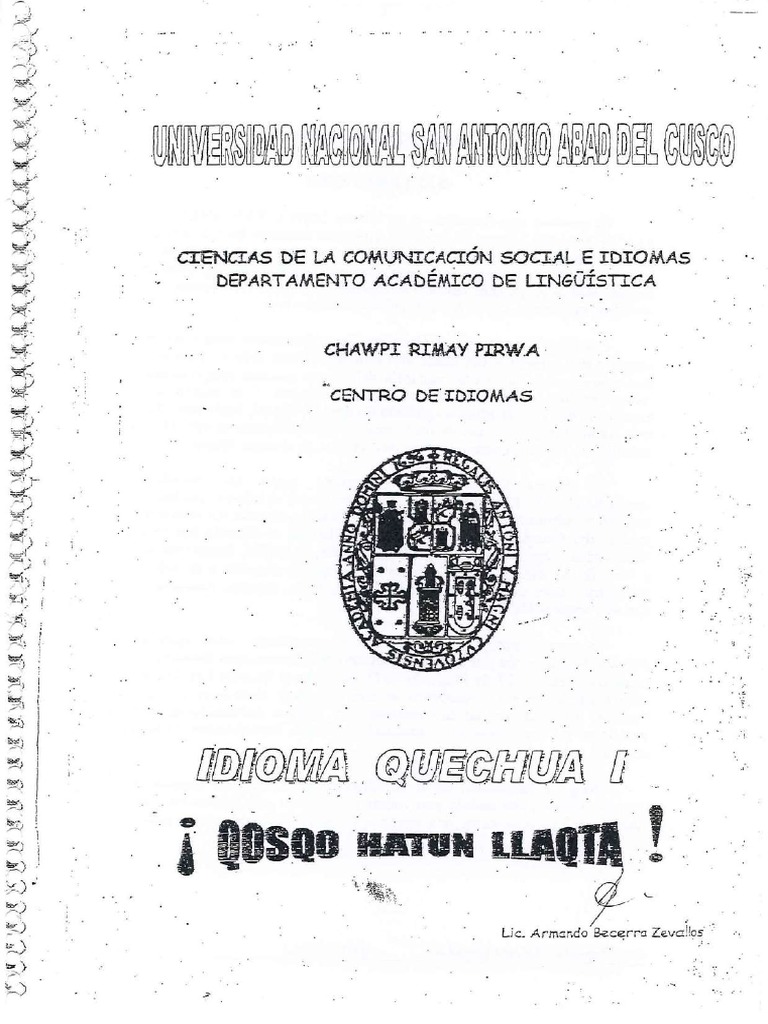 Libro 1 de Idioma Quechua | PDF