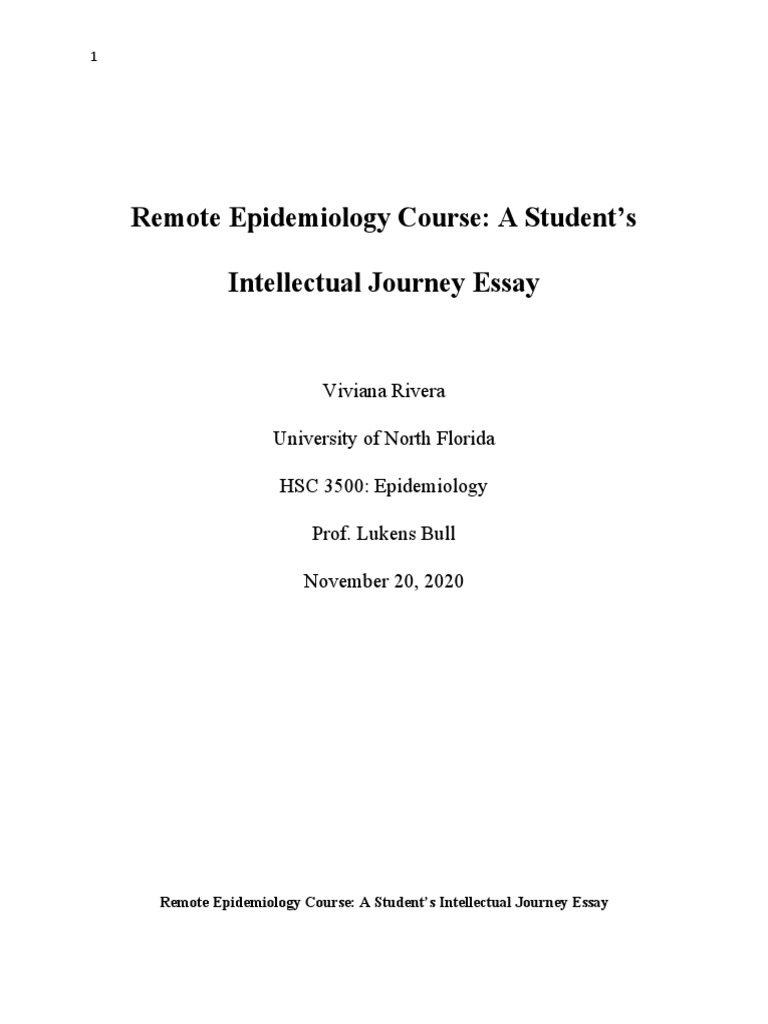 Intellectual Journey Essay | PDF | Epidemiology | Adolescence