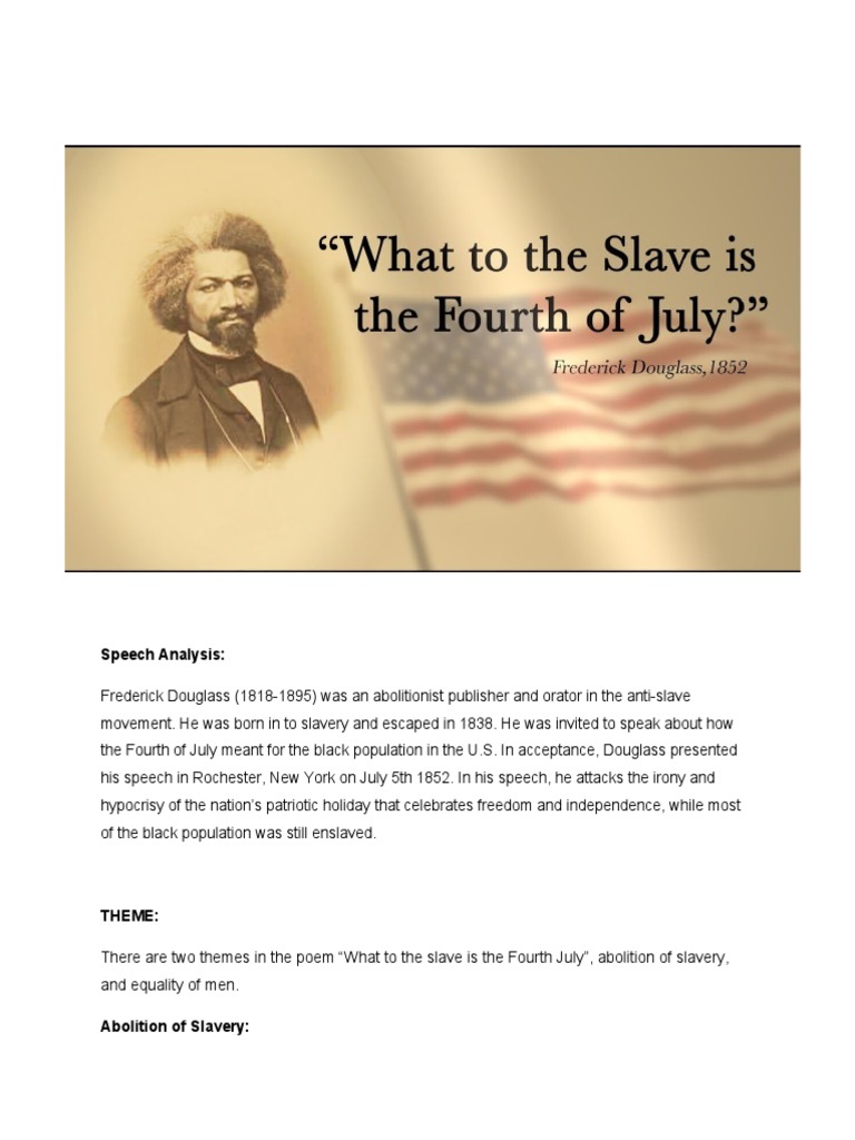 What To The Slave Is Fourth of July Analysis | PDF | Abolitionism In ...