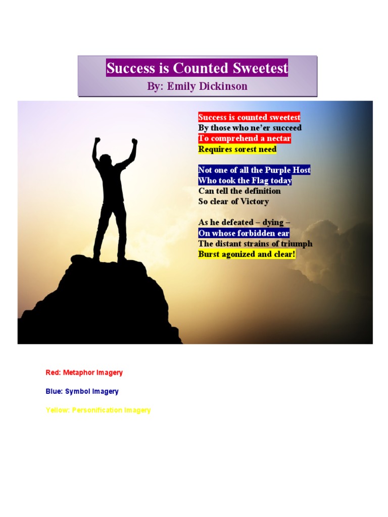 Success Is Counted Sweetest Analysis | PDF | Metre (Poetry) | Poetry
