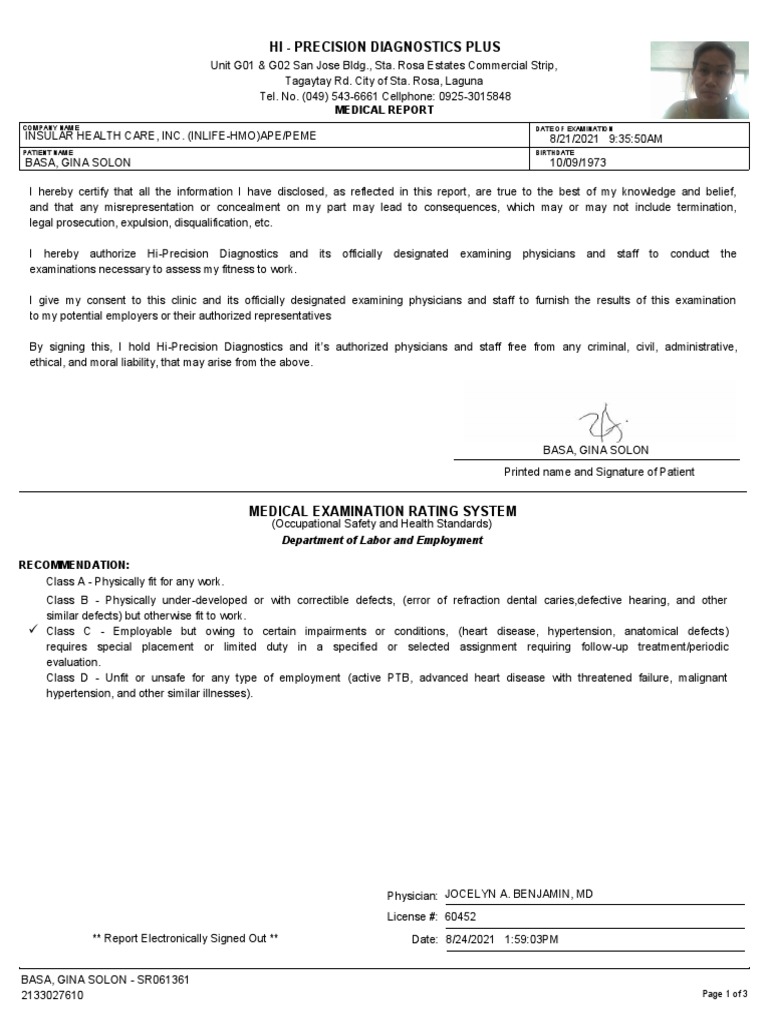 Hi - Precision Diagnostics Plus: Medical Report | Download Free PDF ...