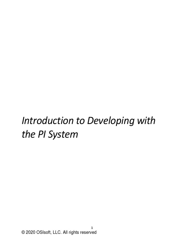 Intro To PI System Dev Tech - Workbook | PDF | Arc Gis | Esri