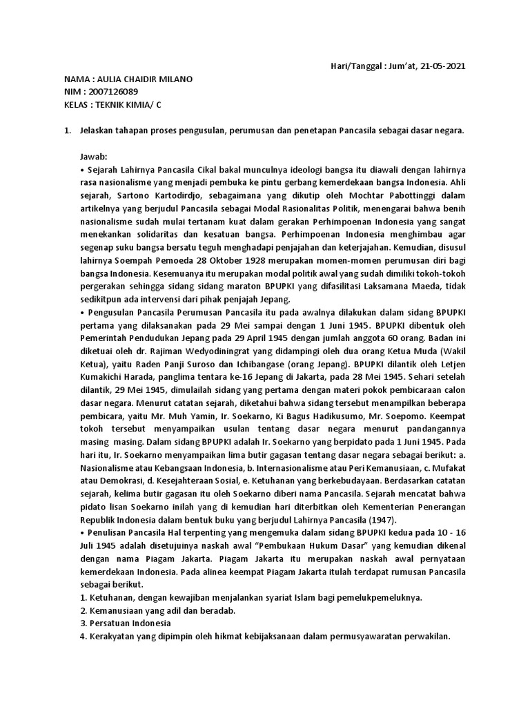Aulia Chaidir Milano 2007126089 KUIS 1 | PDF | Sejarah | Agama ...