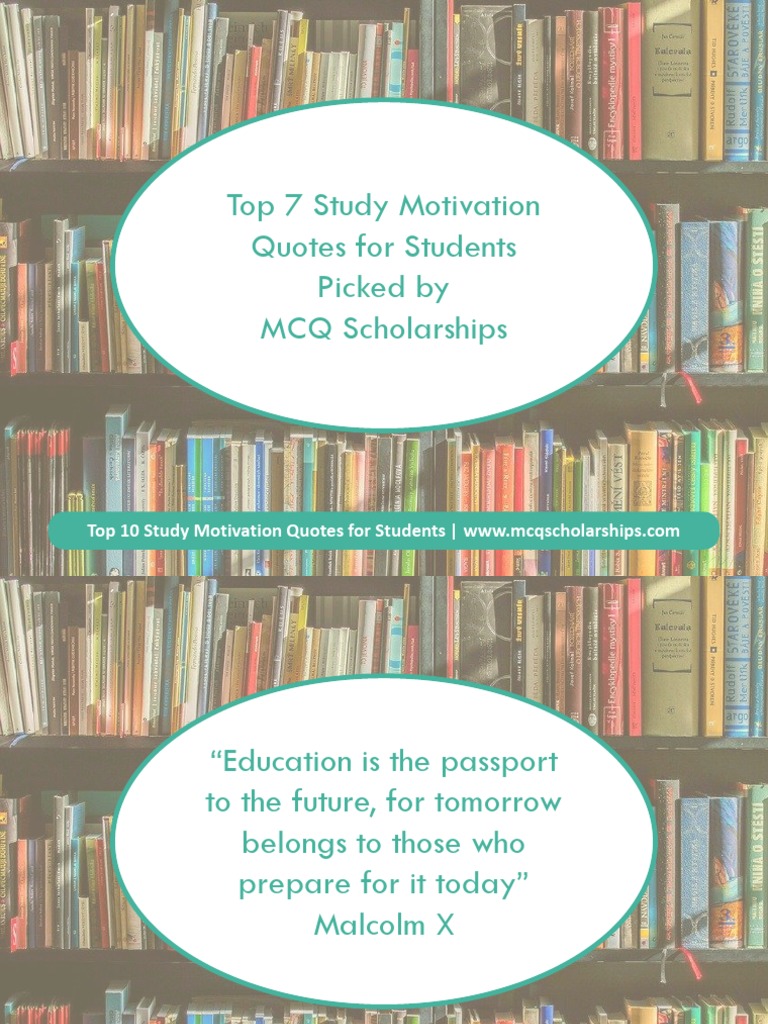 Top 7 Study Motivation Quotes For Students Picked by MCQ Scholarships | PDF