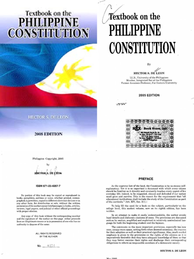 Contitution by Hector de Leon | PDF | Search Warrant | Search And Seizure