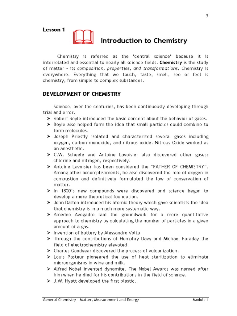 Module 1 Lesson 1 | PDF | Chemistry | Gases