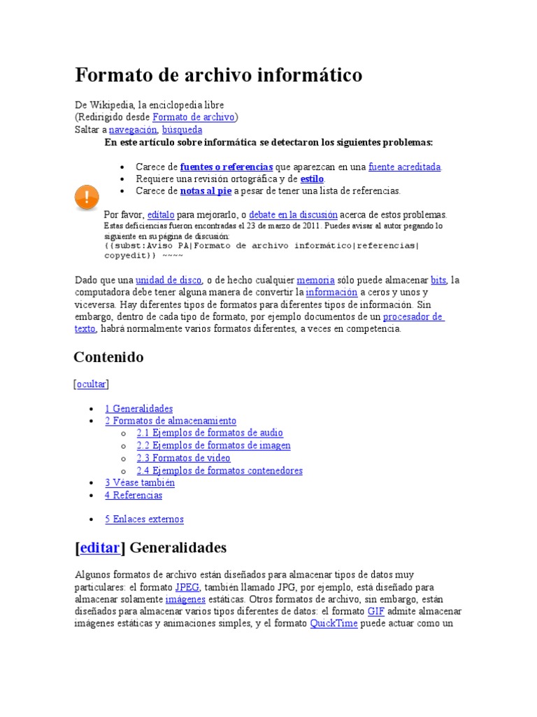 Formato de Archivo Informático | PDF | Formato de archivo | Multimedia