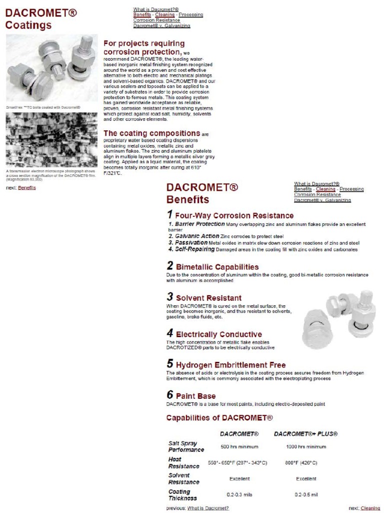 Information of DACROMET Coating | PDF