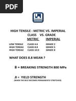 Metric Bolt Strength Chart | PDF | Quantity | Units Of Measurement