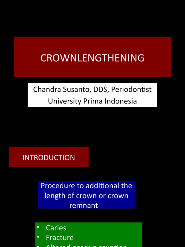 Crownlengthening: Chandra Susanto, DDS, Periodontist University Prima ...