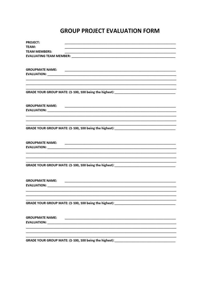 Group Evaluation Form | PDF