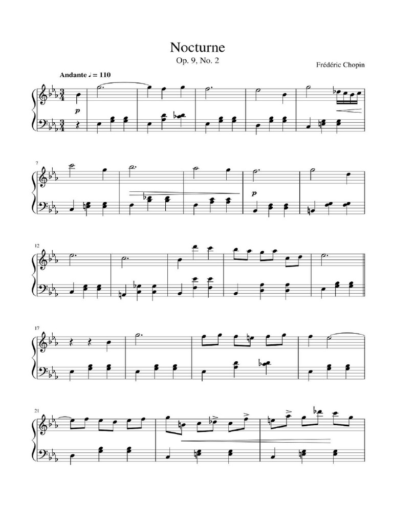 Nocturne - CHOPIN - Simplificada | PDF