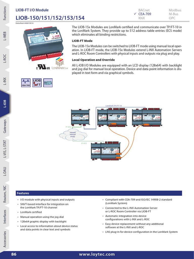 LIOB 150/151/152/153/154: LIOB FT I/ O Module | Download Free PDF ...