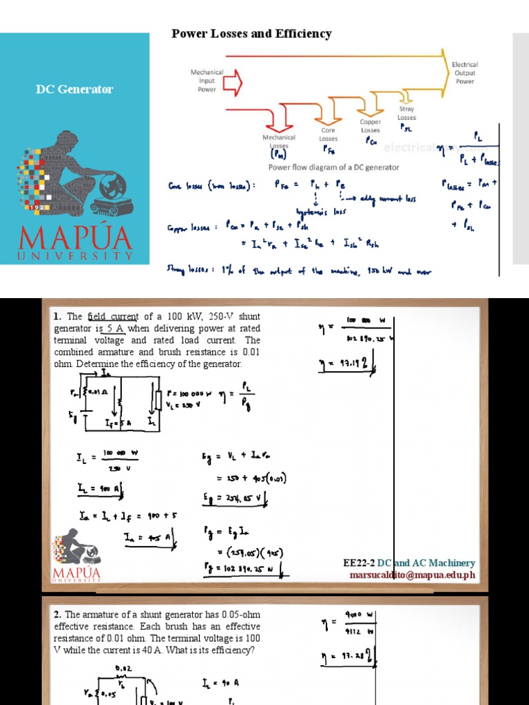 Efficiency of DC Generators | PDF