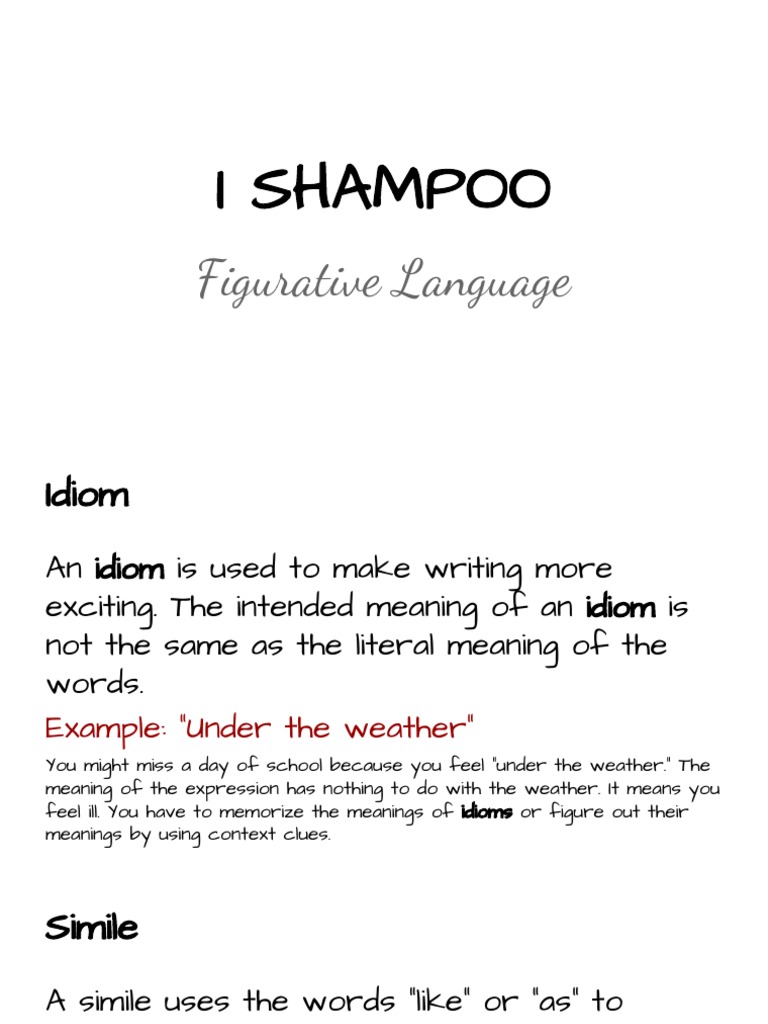 ISHAMPOO Figurative Language | PDF