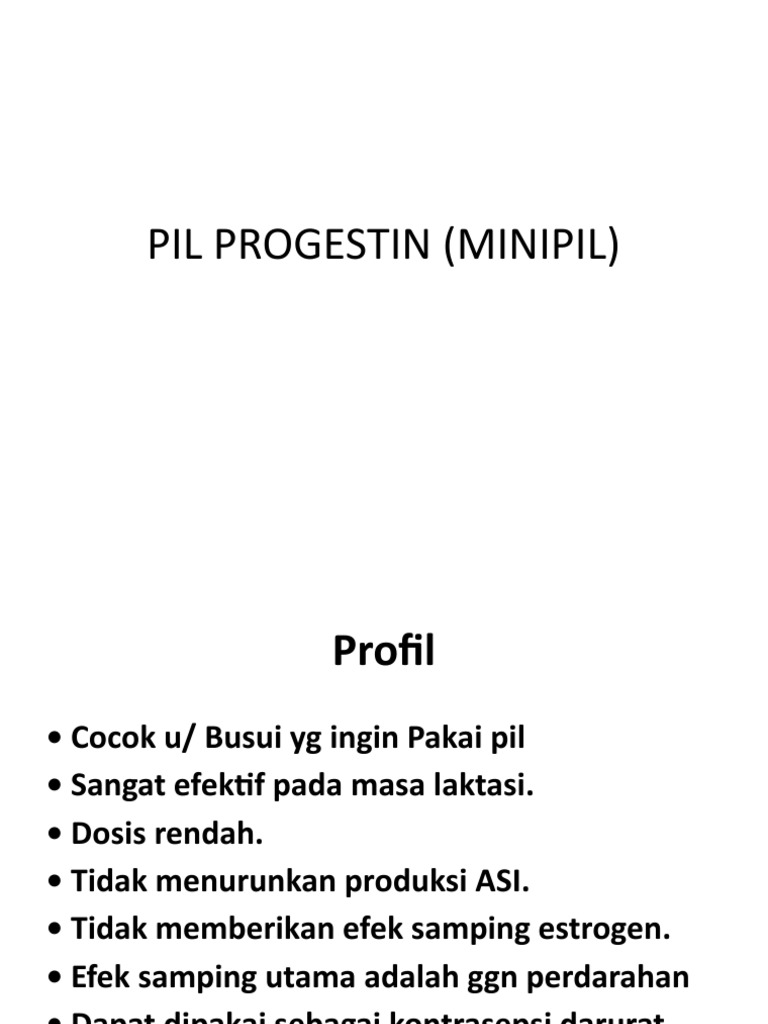 Pil Progestin (Minipil) | PDF | Sains & Matematika