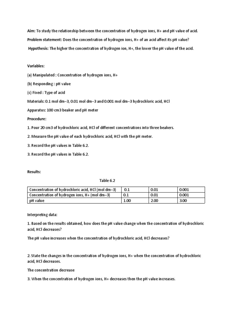 Experiment Chemistry 6.3 & 6.4 Form 4 KSSM | PDF | Ph | Hydroxide