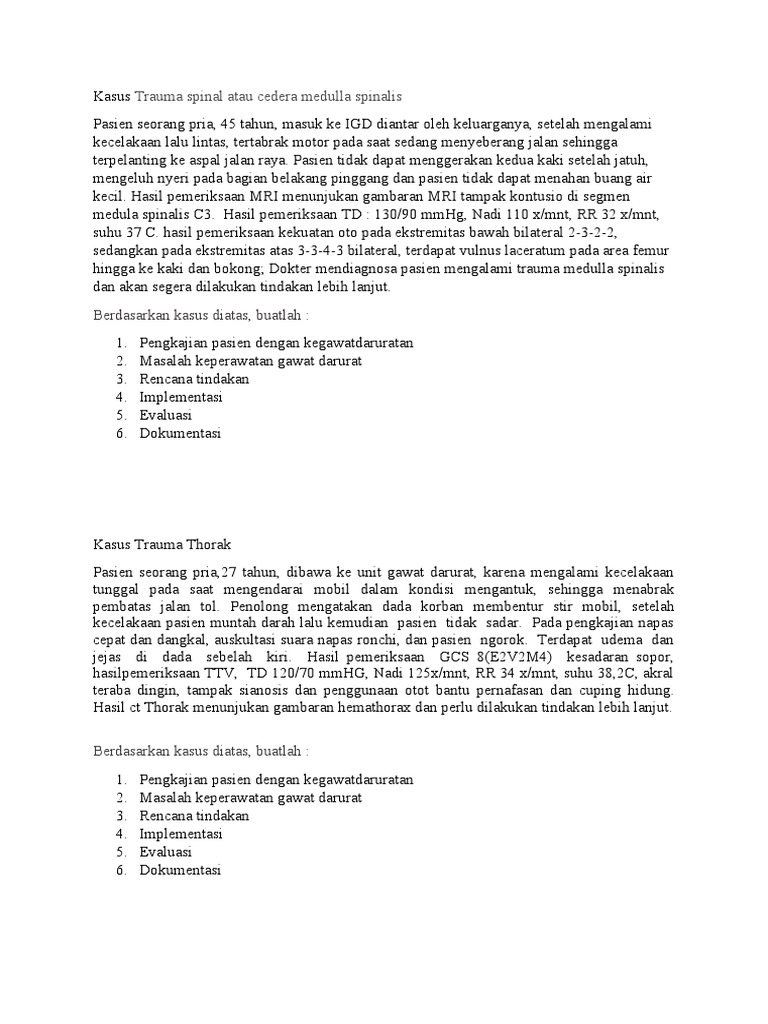 Penanganan Kasus Trauma Spinal dan Thorak | PDF | Sains & Matematika
