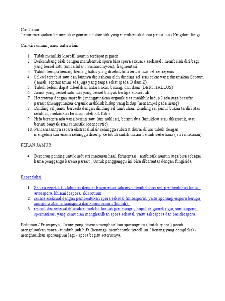 Ciri Jamur | PDF