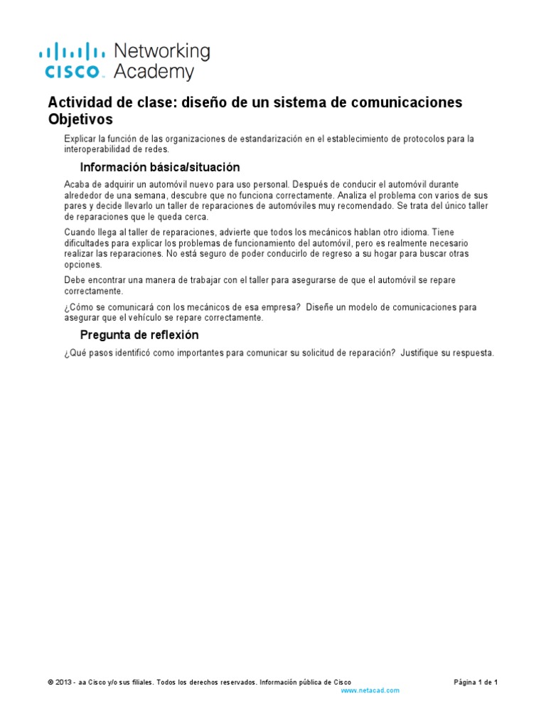 3.0.3 Class Activity - Design A Communications System | PDF