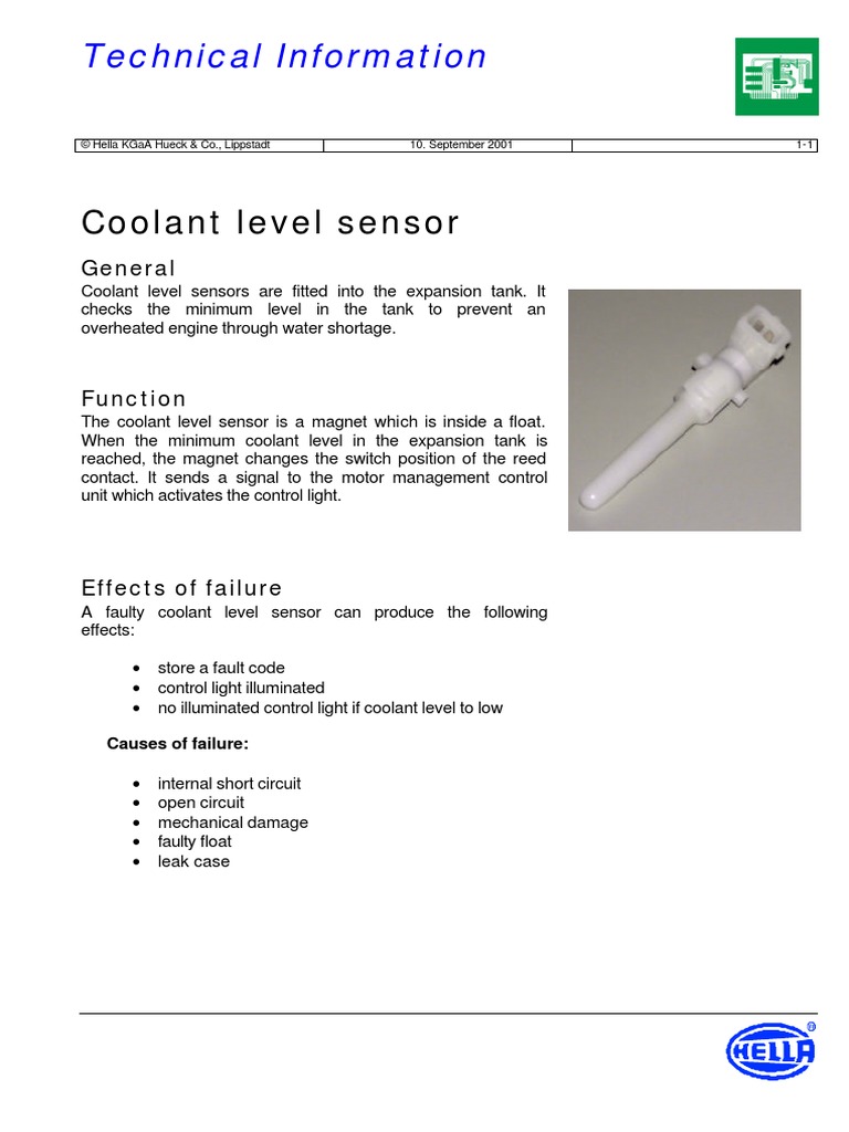 Coolant Level Sensor | PDF