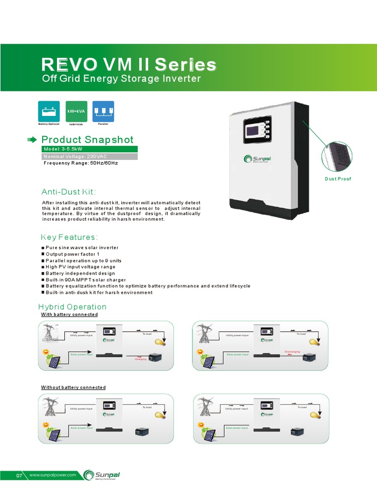 Revo Series VM Ii: Product Snapshot | PDF | Power Inverter | Solar Power