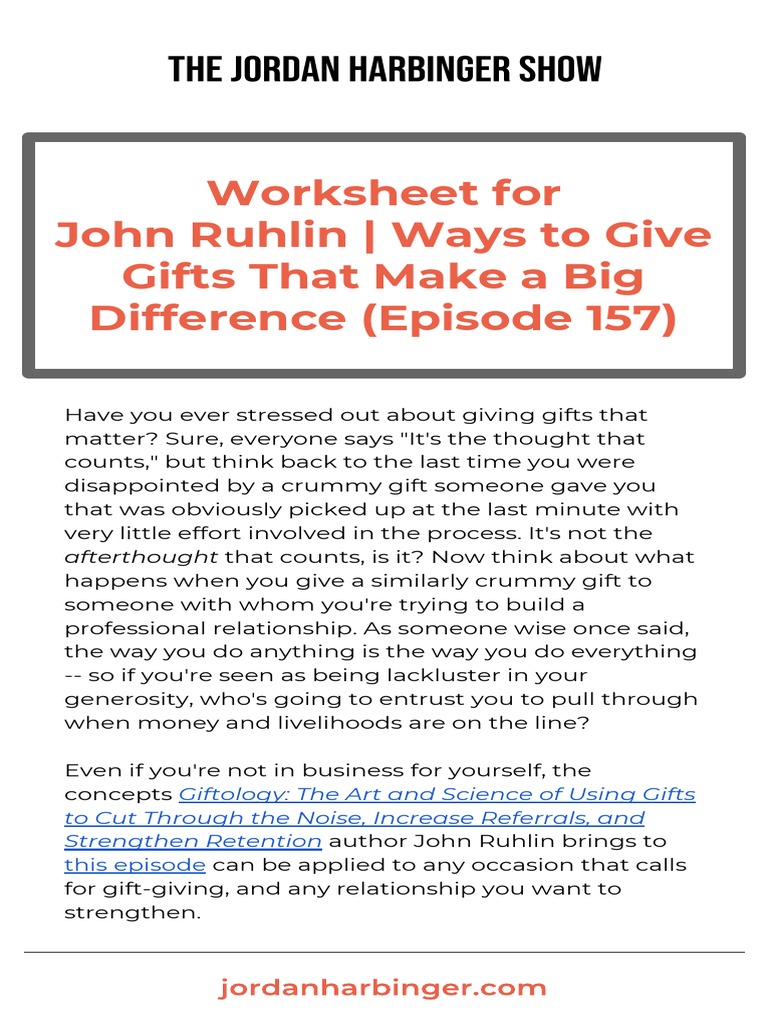 Giftology: Meaningful Gift-Giving Tips | PDF | Gratitude