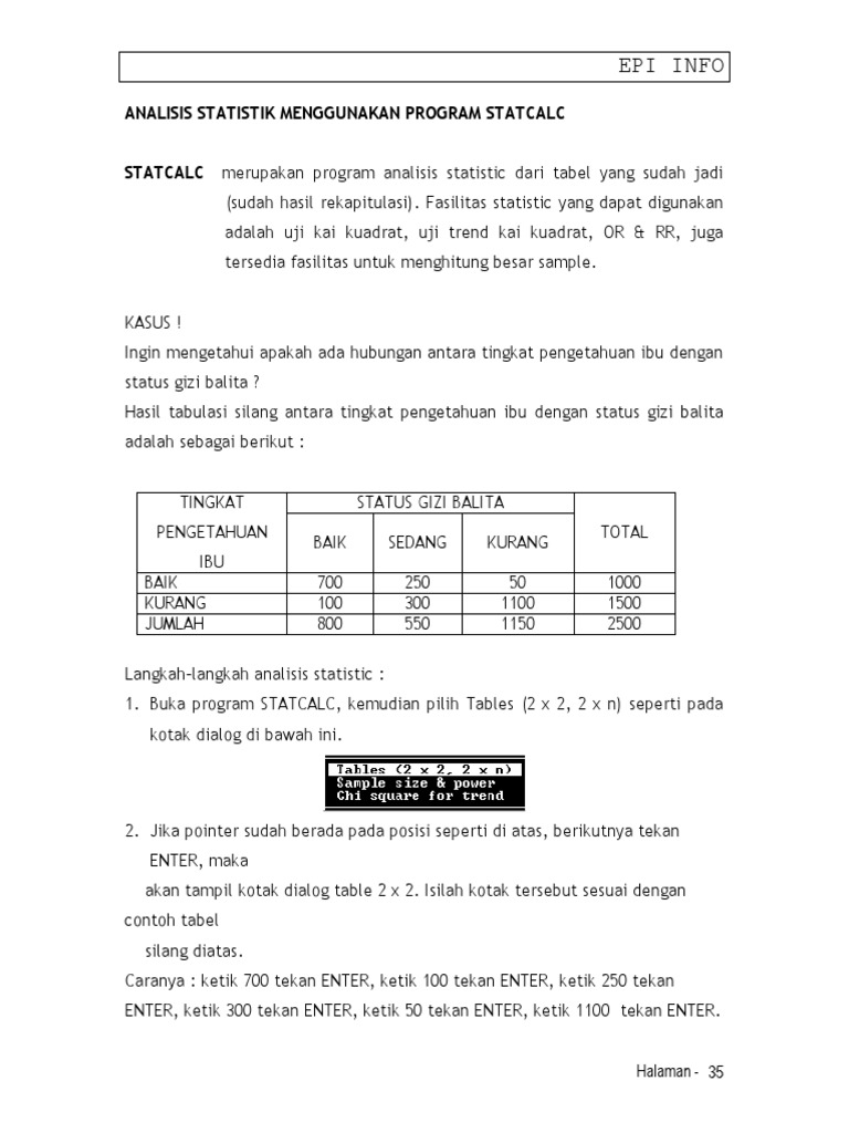 Analisis Statistik dengan StatCalc | PDF