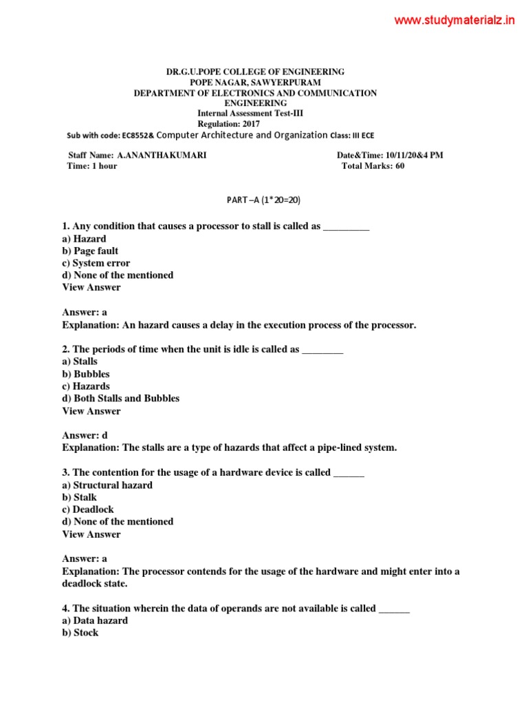 Ec8501 Digital Communication 1 | PDF | Central Processing Unit | Cpu Cache