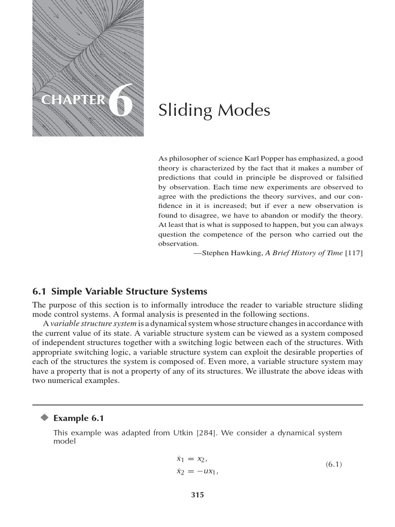 Sliding Modes: 6.1 Simple Variable Structure Systems | Download Free PDF | Matrix (Mathematics ...