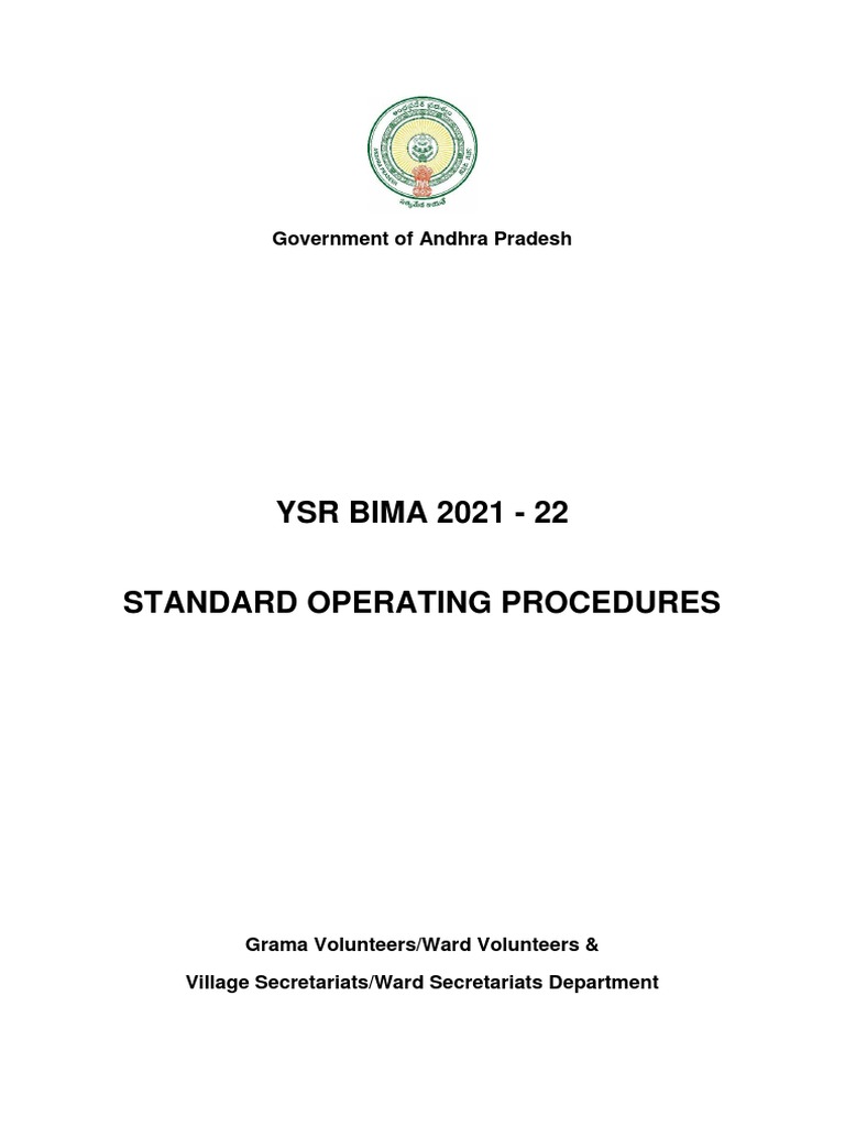 YSR Bima SOP 2021-22 Guide | PDF