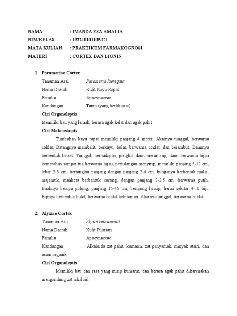 Cortex & Lignin | PDF | Griya & Taman | Kesehatan Holistik