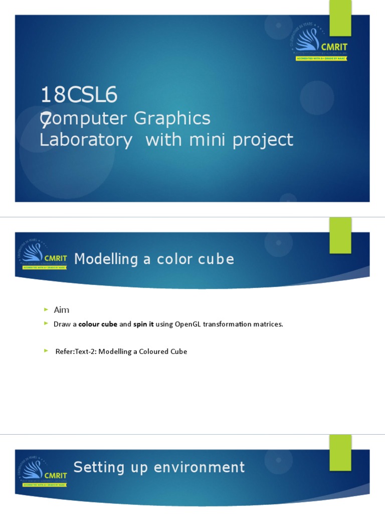Modelling and Animating a Color Cube Using OpenGL Transformation Matrices | PDF | Vertex ...