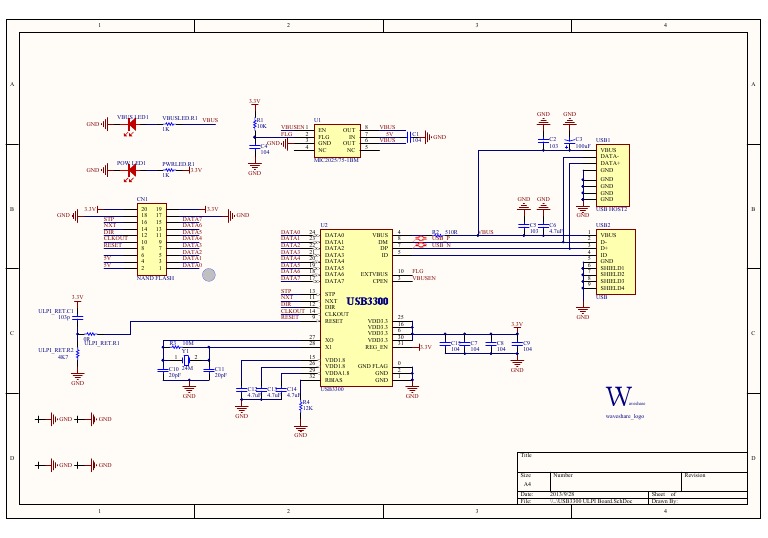 USB3300 USB HS Board Schematic | PDF