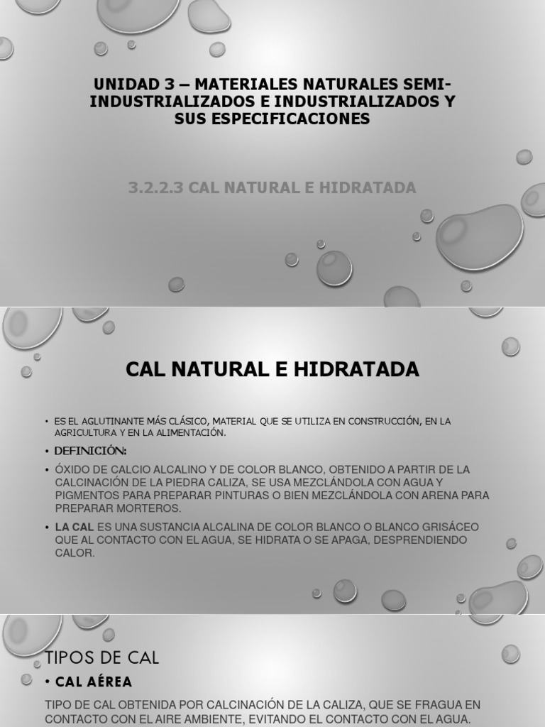 Tipos y Usos de la Cal en Construcción | PDF | Agua | Pintar