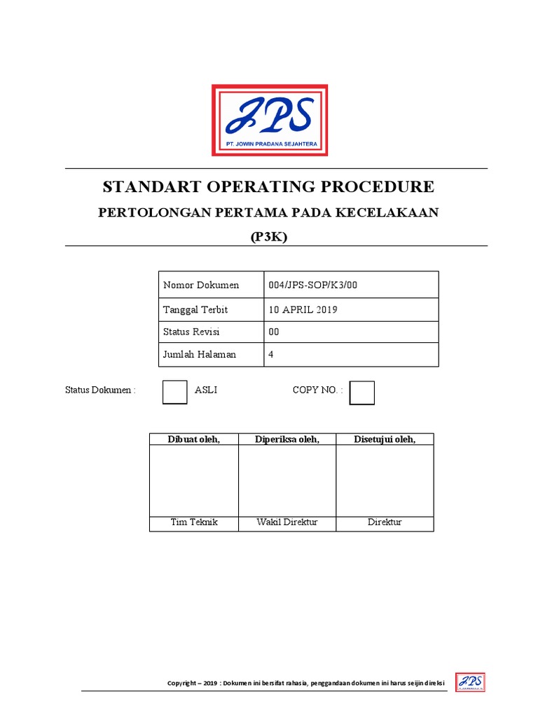 004.jps-Sop.k3.00 P3K | PDF