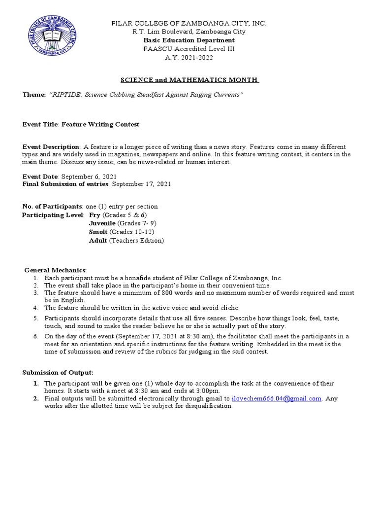 Feature Article Rubric | PDF | Writers | Punctuation