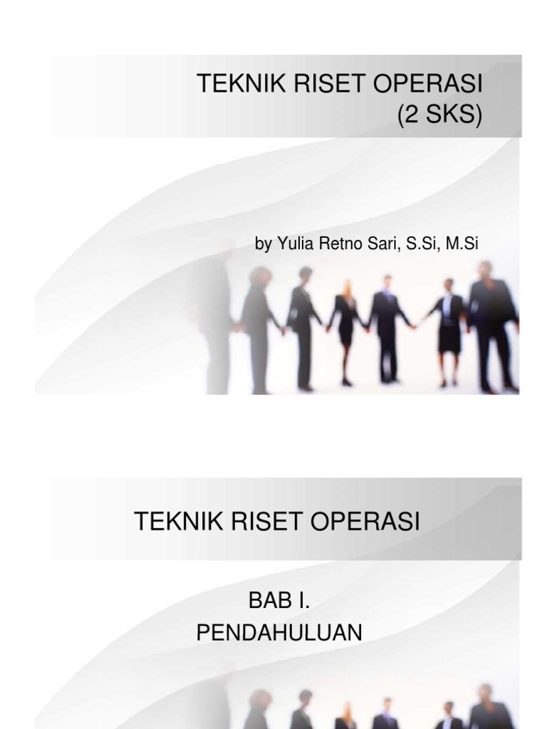 Adoc - Pub Teknik Riset Operasi 2 Sks by Yulia Retno Sari Ssi | PDF