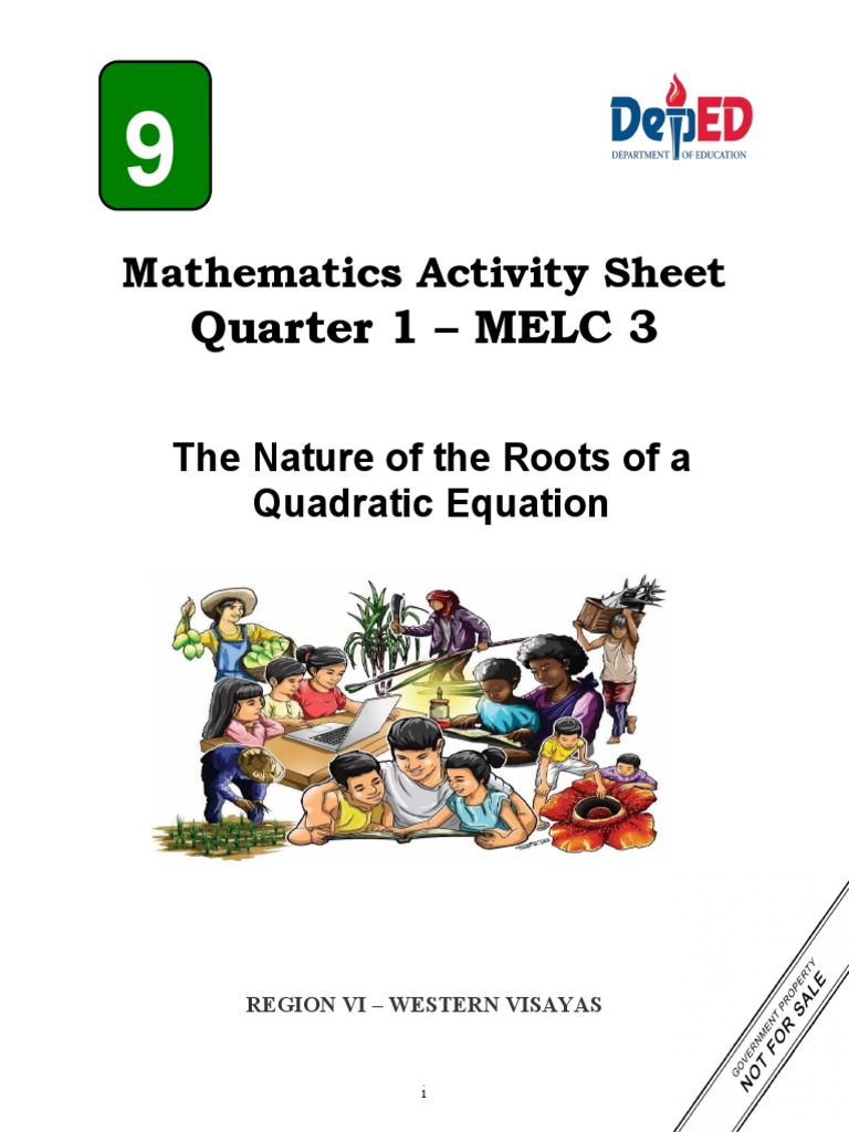Quarter 1 - MELC 3: Mathematics Activity Sheet | PDF | Quadratic ...