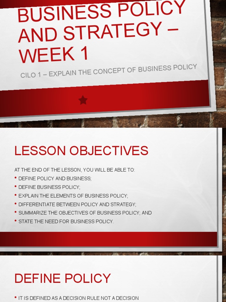 Business Policy Fundamentals | PDF | Policy | Strategic Management